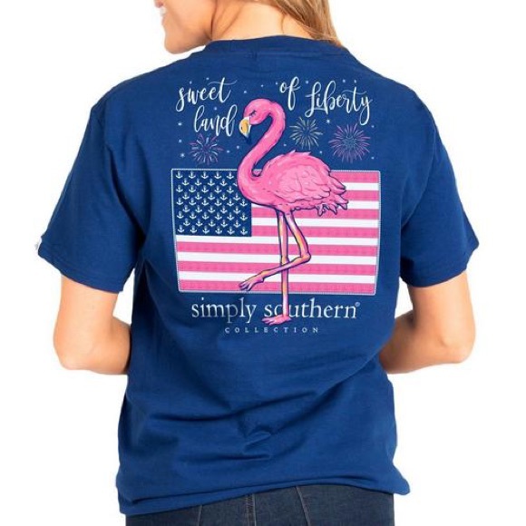 Simply Southern | Tops | Simply Southern Sweet Land Liberty Pink ...